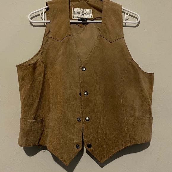 Vintage | Jackets & Coats | Vintage Leather Vest Ranch Wear Size M ...